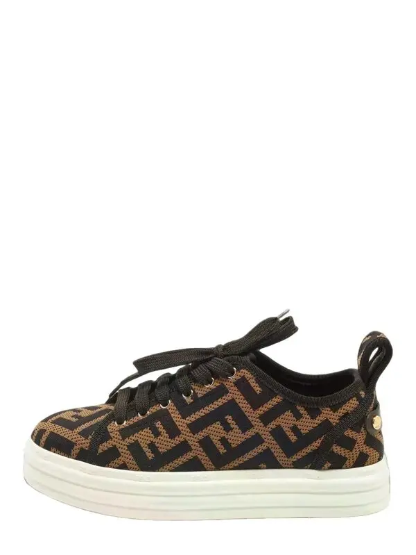 Fendi Zucca-monogram Lace-up Sneakers - Brown