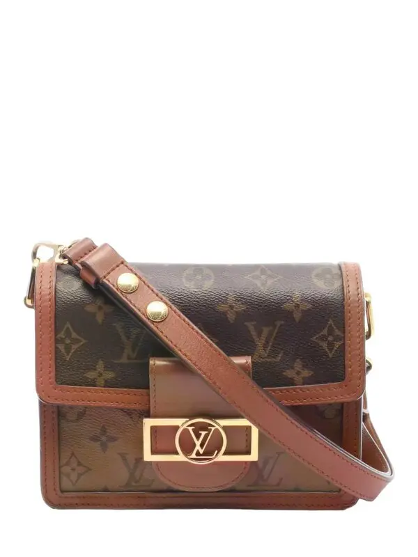 LOUIS VUITTON Monogram Reverse Mini Dauphine Cross Body Bag - Brown