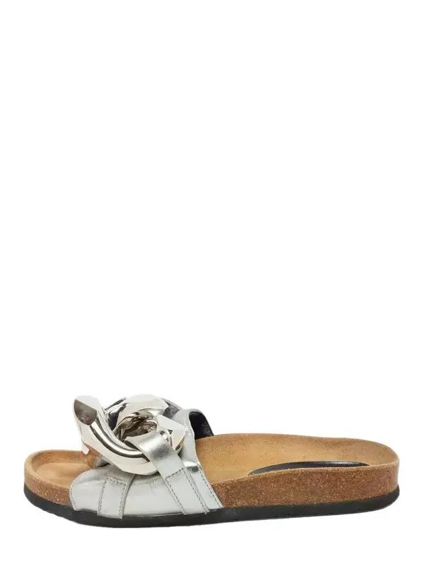JW Anderson Chain Leather Sandals - Silver
