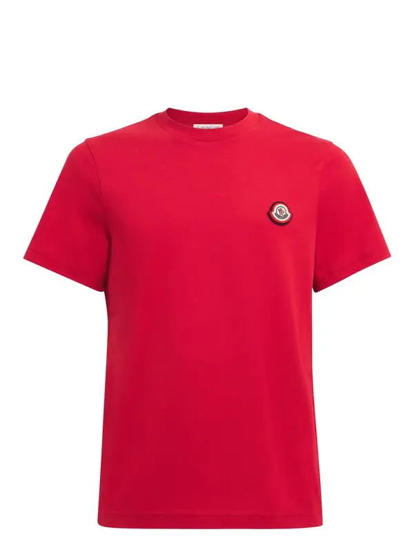 Moncler Cotton Logo-patch T-shirt - Red