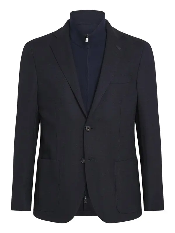 Corneliani Stretch-wool Detachable-insert Blazer - Navy