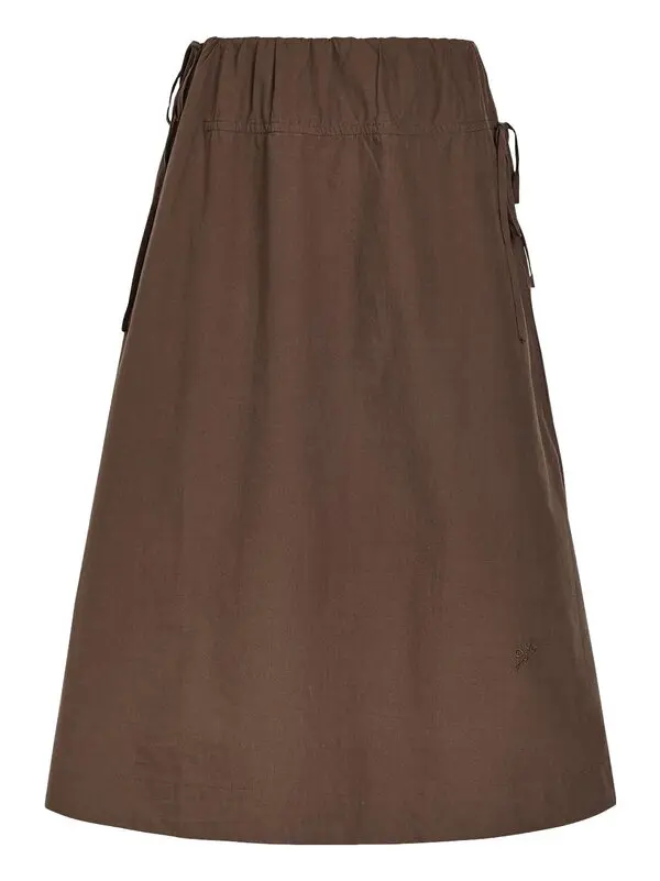 DAMSON MADDER Caspia Cotton-poplin Midi Skirt - Brown