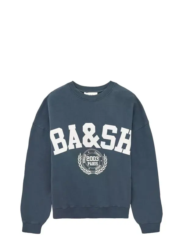 Ba&sh Benjamin Logo-print Drop-shoulder Sweatshirt - Blue