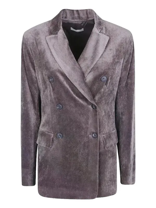 Antonelli Firenze Double-breasted Corduroy Blazer - Grey