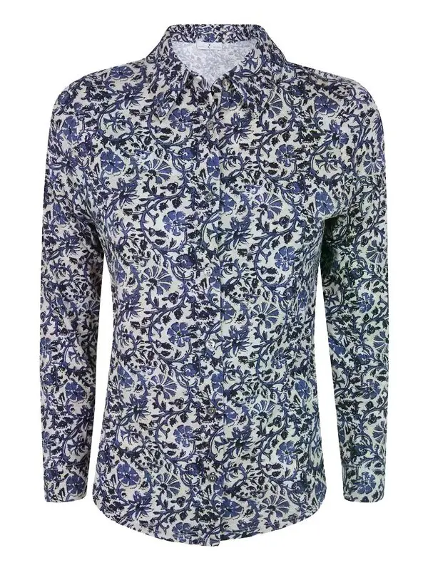 WHYCI Floral Print Long Sleeve Shirt - Neutrals