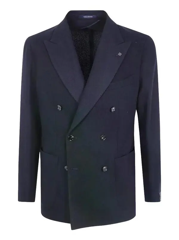 Tagliatore Peak-lapel Double-breasted Blazer - Blue