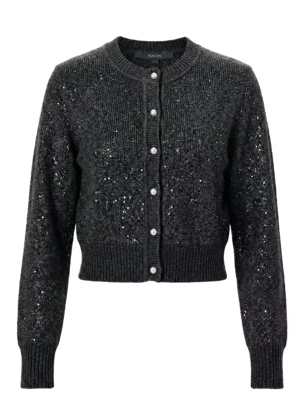 TOCCIN Mollie Sequin-embellished Cardigan - Black