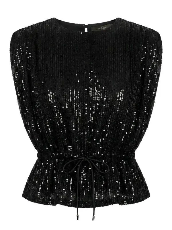TOCCIN Talon Sequin-embellished Blouse - Black