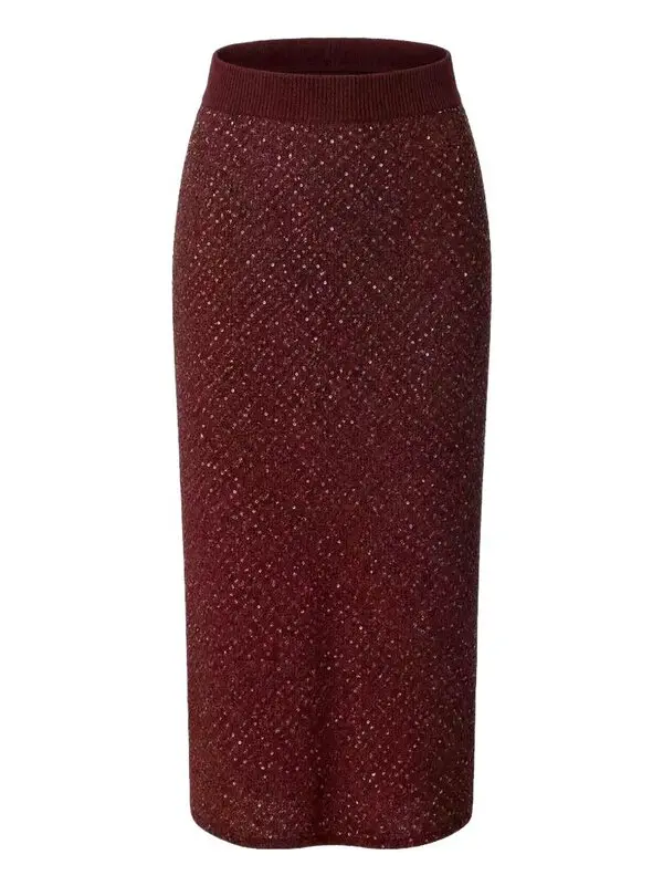 TOCCIN Alisha Sequin-embellished Midi Skirt - Red
