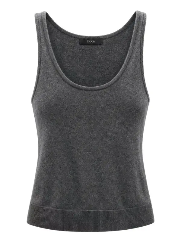 TOCCIN Lani Scoop Neck Knitted Tank Top - Grey