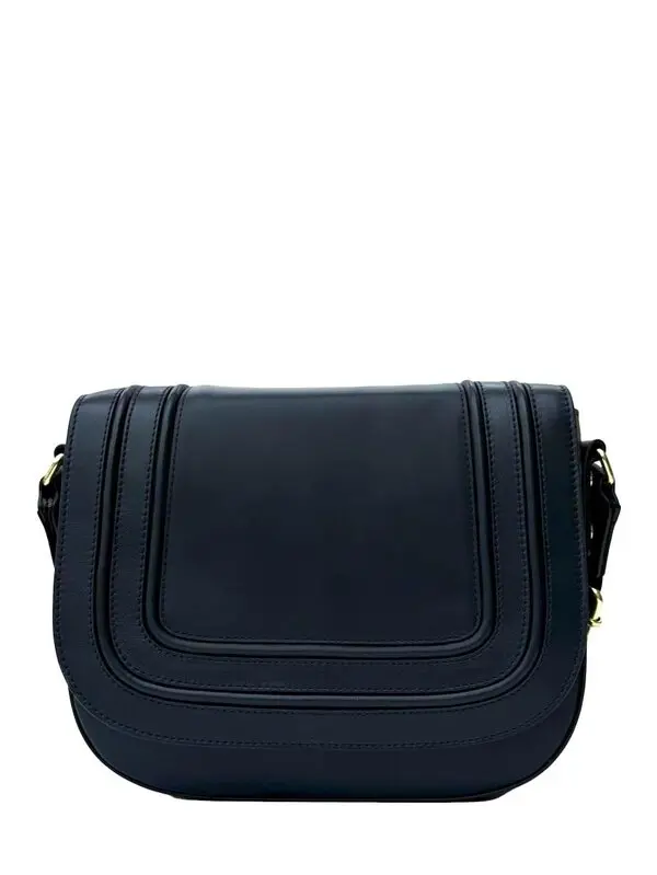 APATCHY LONDON The Mimi Maxi Navy Leather Bag - Blue