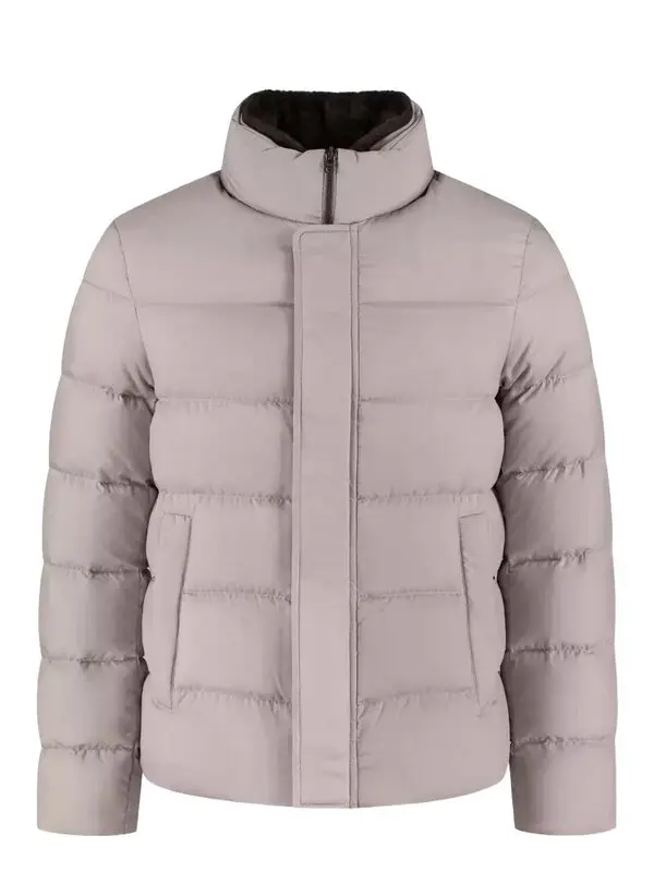 Herno Quilted Jacket With Shearling Trim - Grey