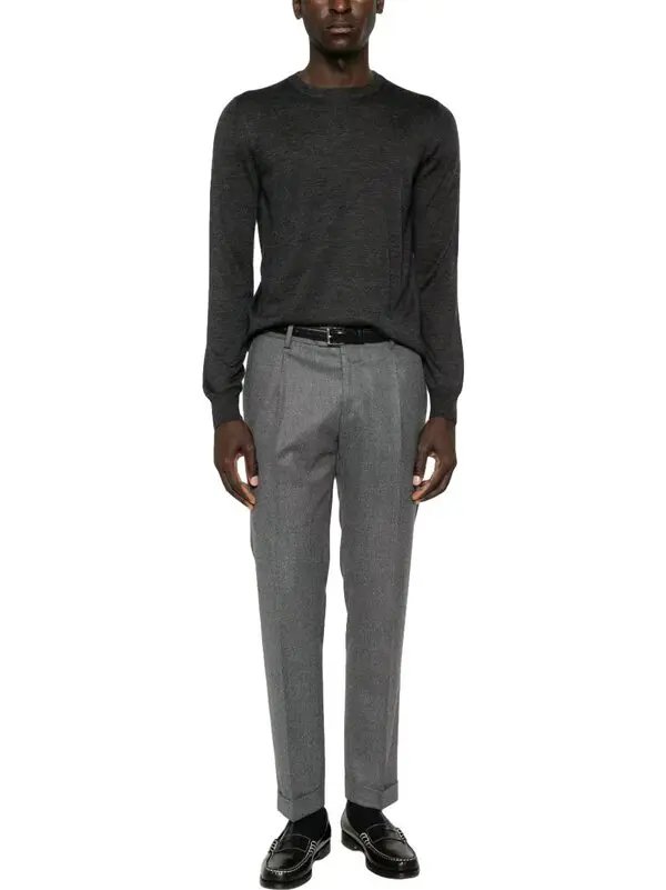 BARBA NAPOLI Crew-neck Long-sleeve Sweater - Grey