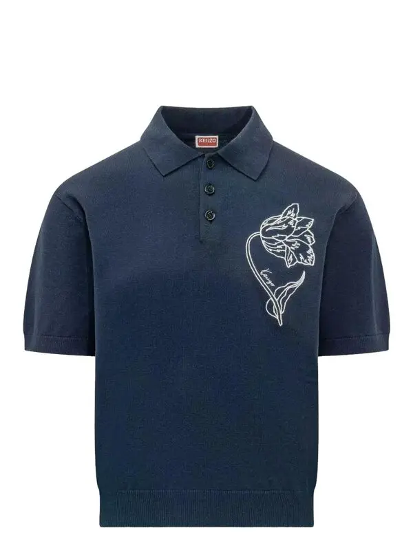 Kenzo Tulip Short-sleeve Polo Shirt - Blue