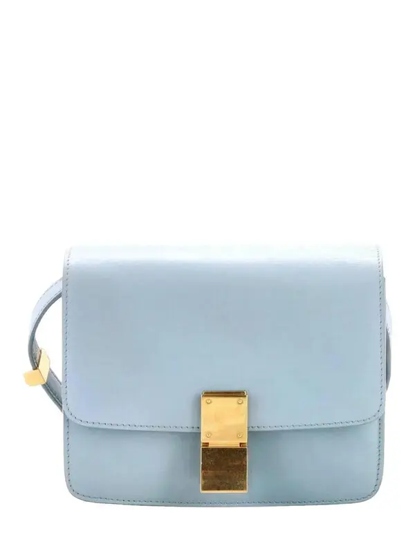 Celine Classic Box Bag Smooth Leather Shoulder Bag - Blue