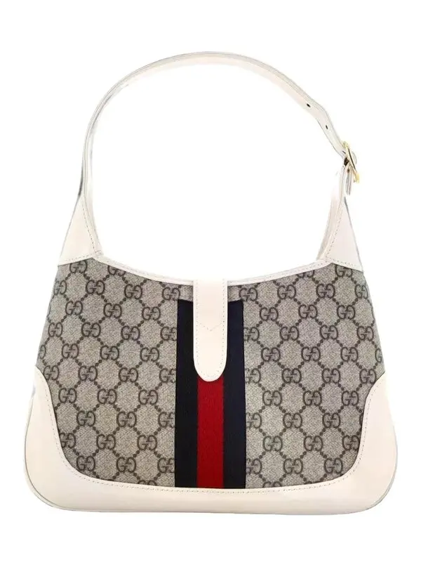 Gucci Jackie 1961 Gg Coated Canvas Small Hobo Bag - White