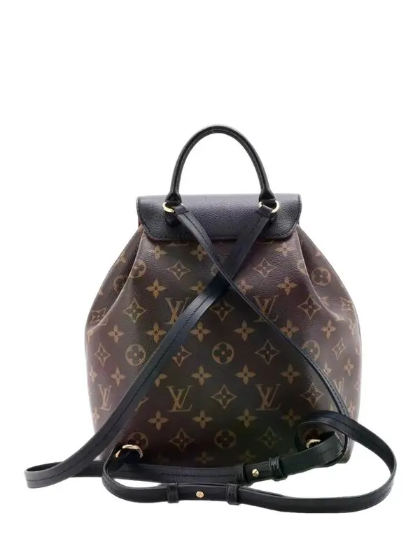 LOUIS VUITTON Montsouris Nm Monogram Canvas With Leather Pm Backpack - Black