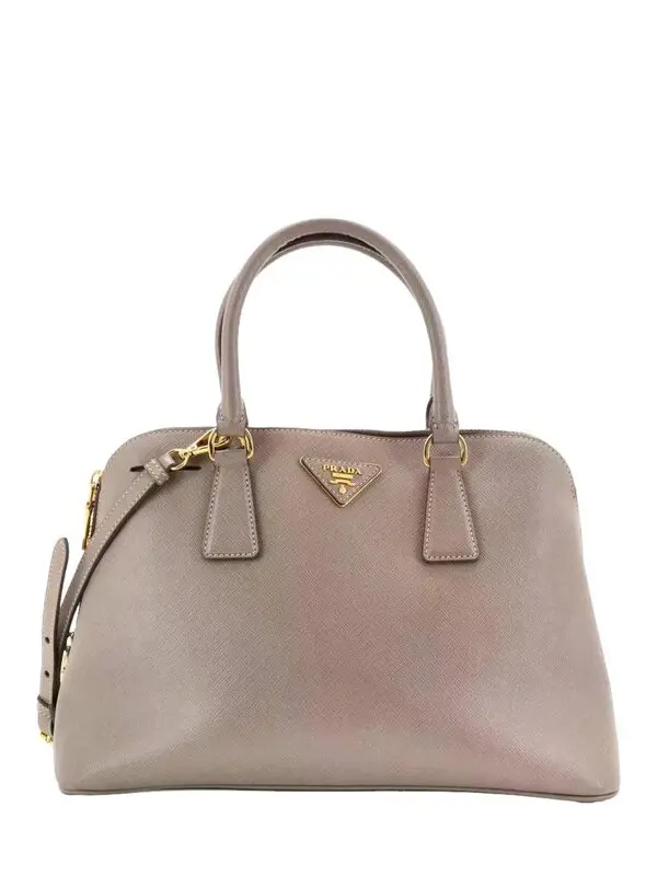 Prada Promenade Bag Saffiano Leather Medium Satchel - Neutrals