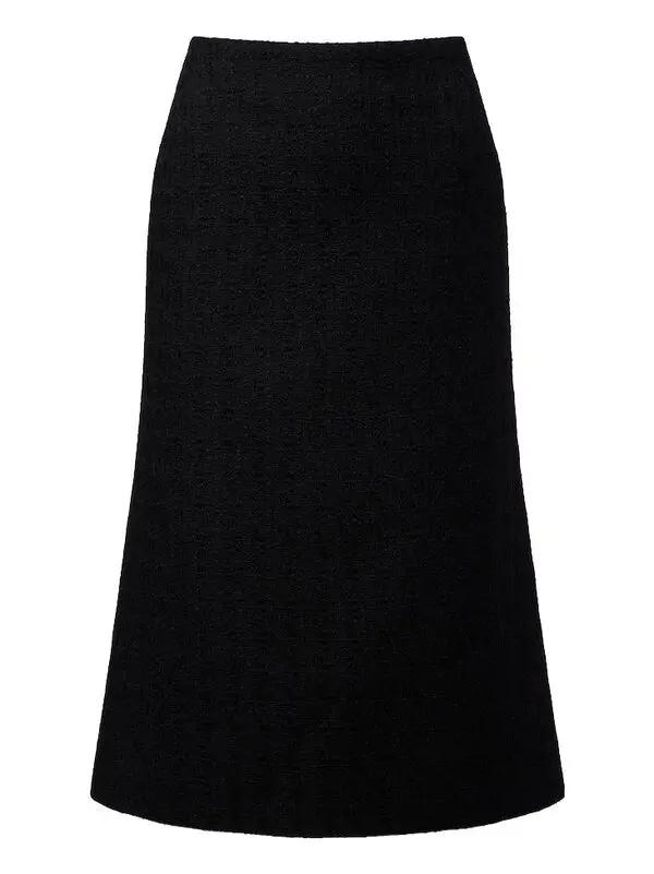 Alexander McQueen Wool And Mohair Midi Skirt - Black