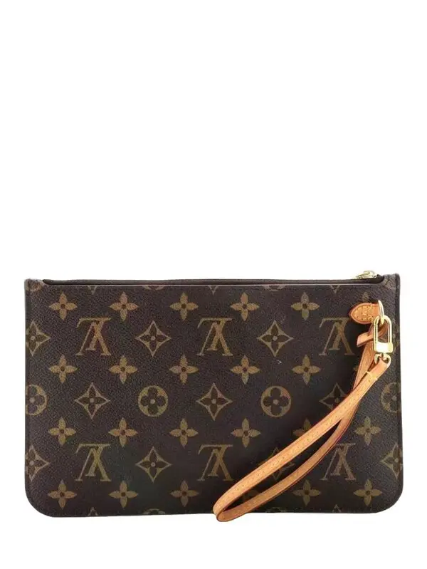 LOUIS VUITTON Monogram Canvas Neverfull Pochette Pouch - Brown