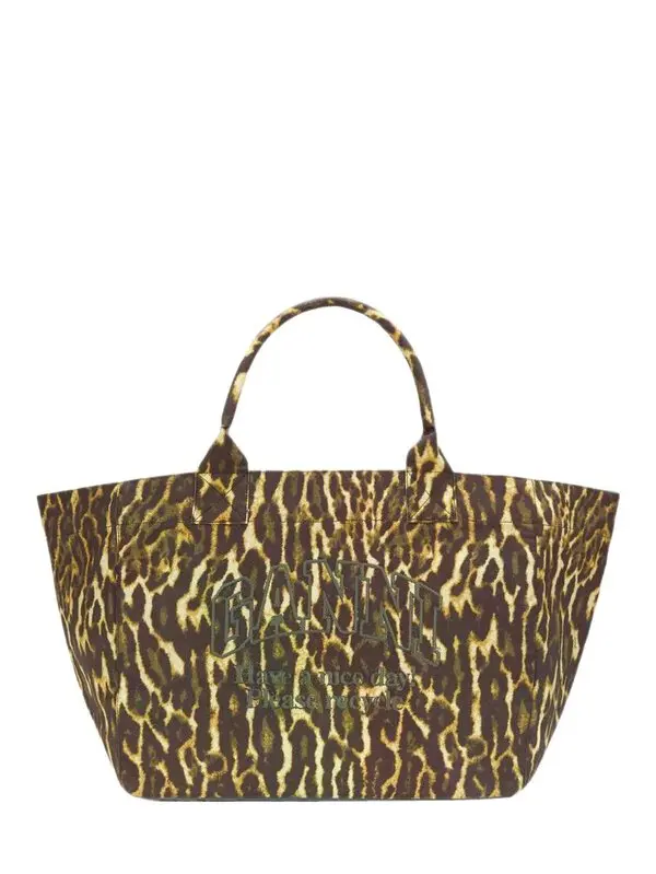 GANNI Leopard-print Tote Bag - Brown