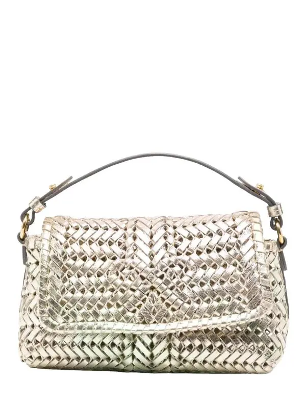 ANYA HINDMARCH Woven Leather Shoulder Bag - Gold