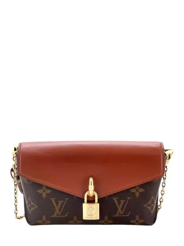 LOUIS VUITTON Monogram Canvas And Leather Padlock On Strap Crossbody Bag - Brown
