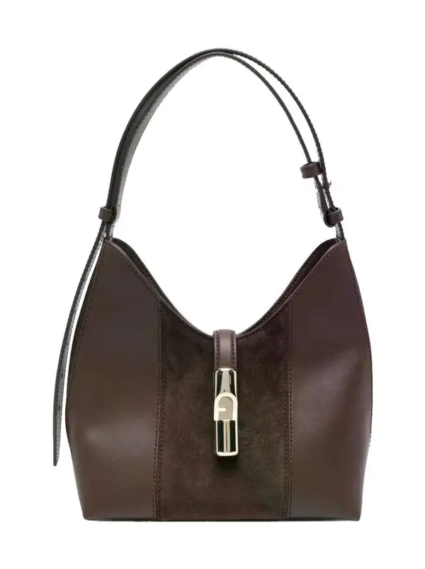 Furla Suede-panelled Leather Shoulder Bag - Brown