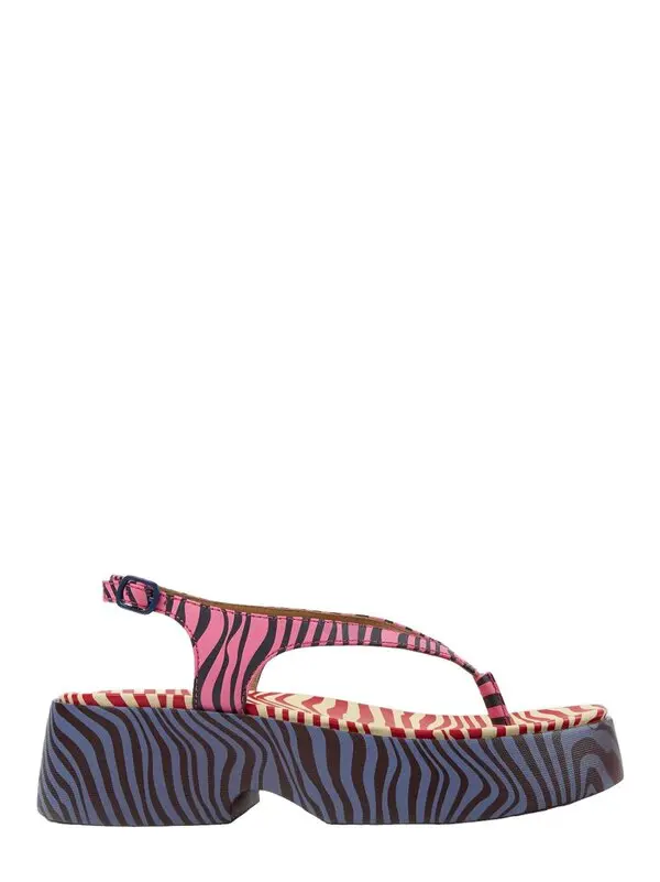 Camper Tasha Zebra Print Leather Sandal - Multicolor