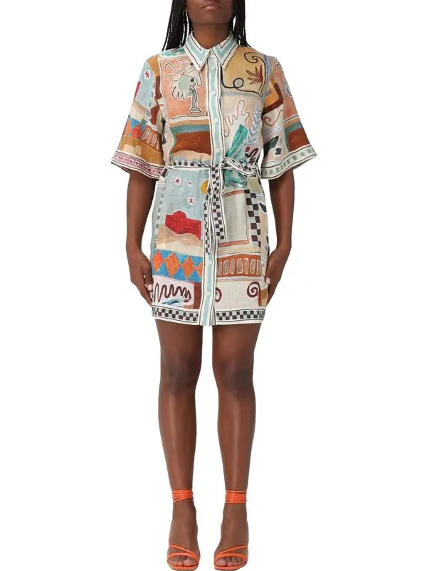 ALEMAIS Printed Mini Shirt Dress - Multicolor