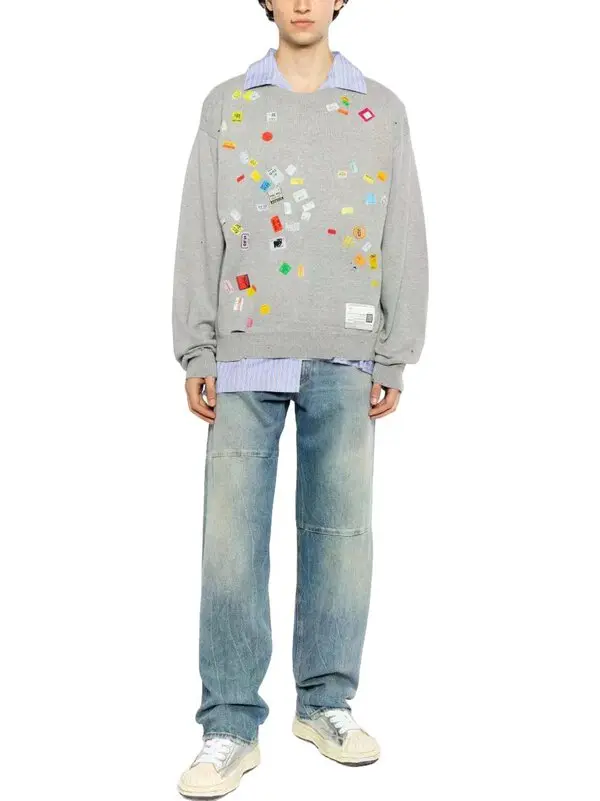 Mihara Yasuhiro Sticker-print Sweatshirt - Grey