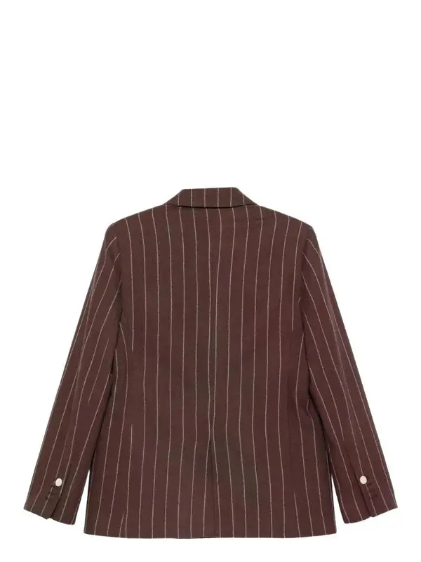 ALYSI Pinstripe Double-breasted Blazer - Brown