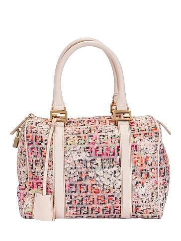 Fendi Zucchino Forever Bauletto Mini Boston Bag - Multicolor