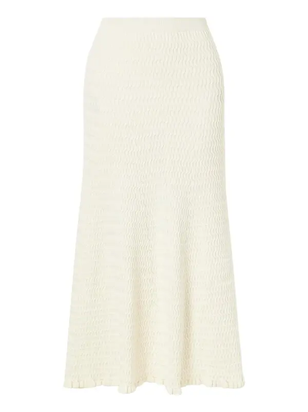 Proenza Schouler White Label Magnolia Cable-knit Cotton-blend Midi Skirt - Neutrals