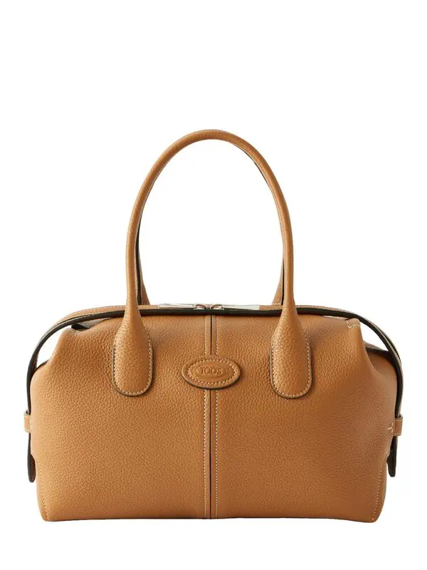 TOD'S Bauletto Textured-leather Tote - Brown
