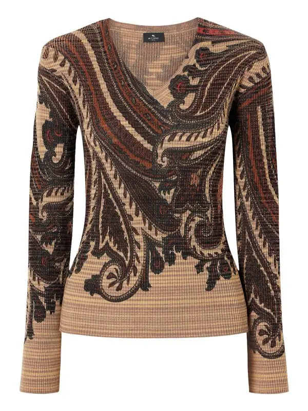 Etro Paisley Printed Knit Sweater - Multi