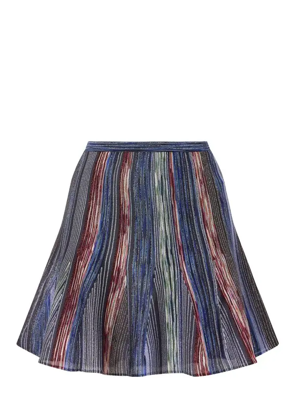 Missoni Striped Metallic Crochet-knit Mini Skirt - Blue