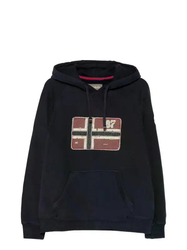 NAPAPIJRI B-archive Logo-patch Drawstring Hoodie - Blue