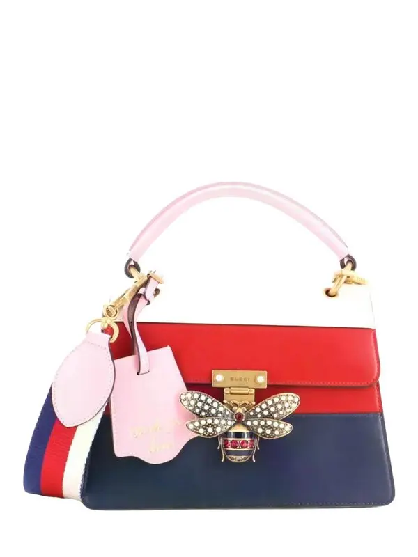 Gucci Queen Margaret Top Handle Bag Leather Satchel - Red