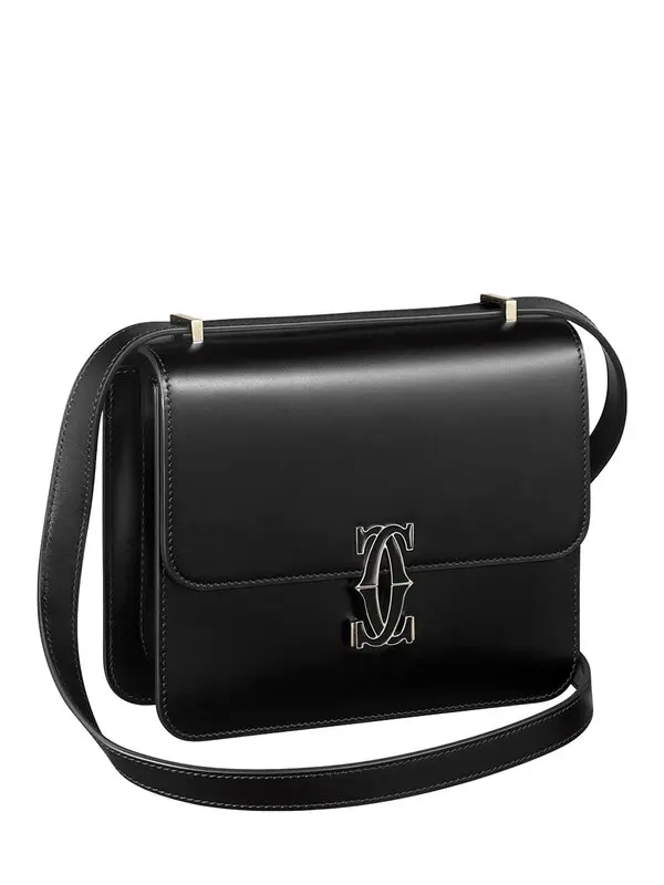 Cartier Mini Leather C De Shoulder Bag - Black