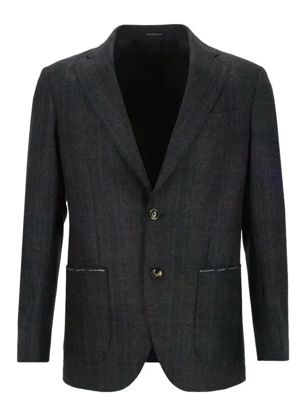 Al Duca D'aosta Check-pattern Blazer - Grey