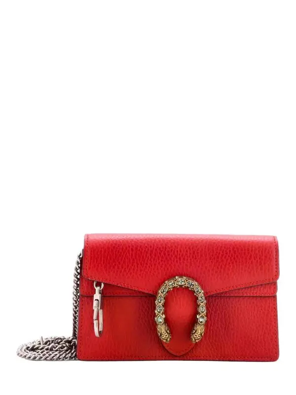 Gucci Leather Dionysus Super Mini Clutch Bag - Red