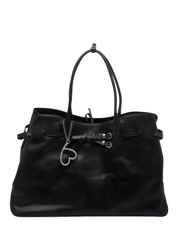MARGESHERWOOD Buckle-detail Heart-charm Shoulder Bag - Black