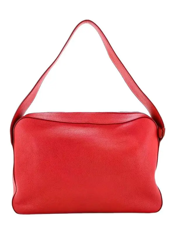 Prada Top Zip Vitello Daino Medium Shoulder Bag - Red
