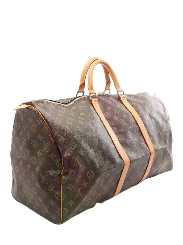 LOUIS VUITTON 2001 Monogram Keepall 55 Luggage - Brown