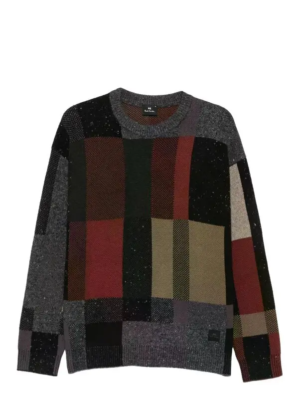 Paul Smith Colour-block Crew-neck Sweater - Grey