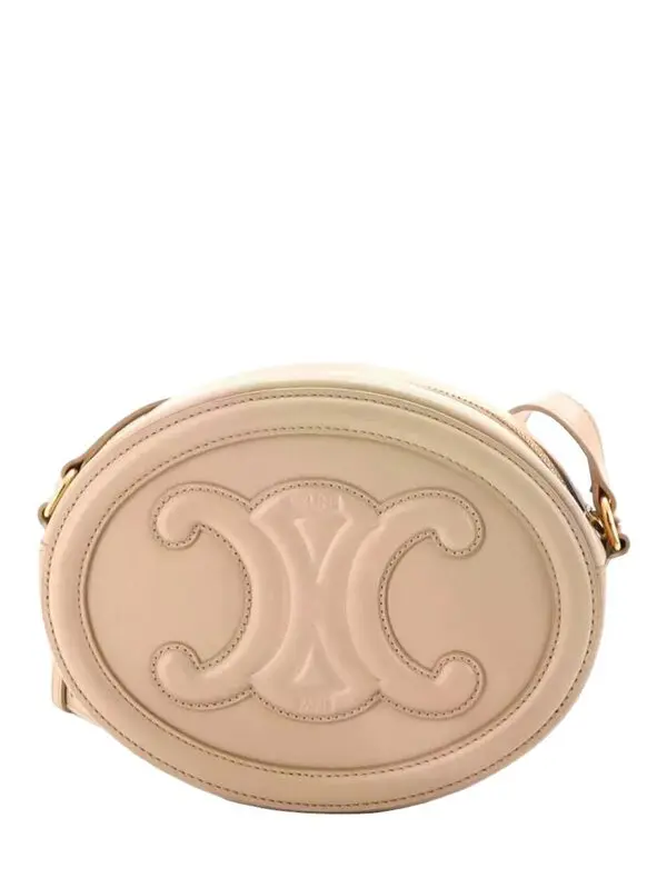 Celine Triomphe Oval Leather Cross Body Bag - Neutrals