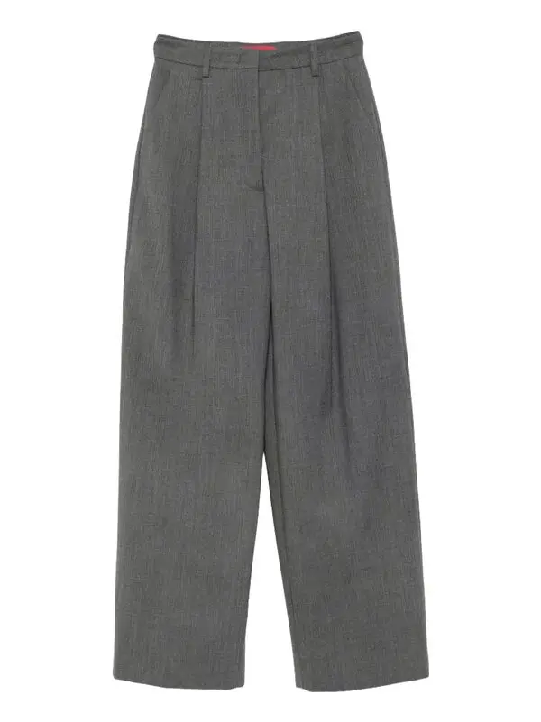 THELATEST Pleated-design Wide-leg Trousers - Grey