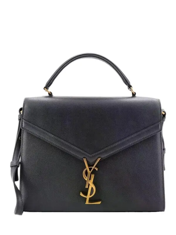 Saint Laurent Cassandra Leather Medium Satchel - Grey