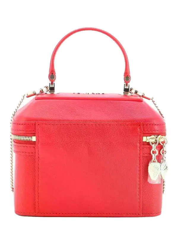 BVLGARI Serpenti Forever Top Handle Convertible Vanity Leather Small Satchel - Red